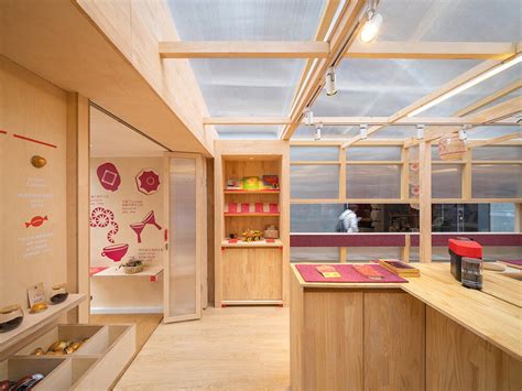 semi transparent panels form nespresso pop up café in shenzhen
