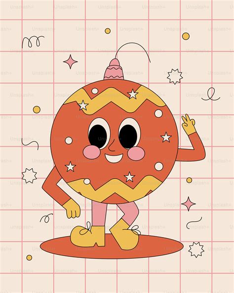 만화 캐릭터가 타일 벽 앞에 서 있습니다 벡터 Unsplash의 그루비 크리스마스 이미지