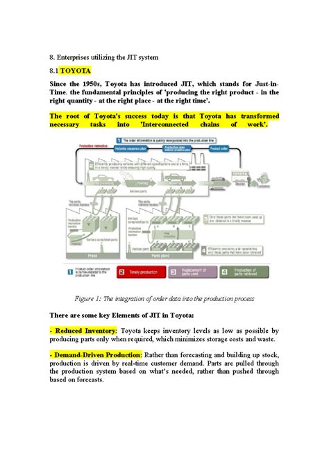 Jit Jit Homework Enterprises Utilizing The Jit System 8 Toyota