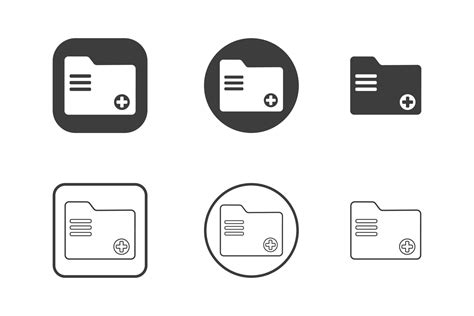 Add Folder Icon Design 6 Variations Isolated On White Background 25765482 Vector Art At Vecteezy