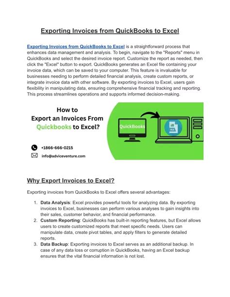 ppt exporting invoices from quickbooks to excel powerpoint