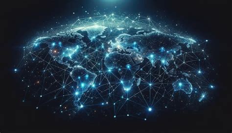 Premium Ai Image Global Network Connections With Digital World Map