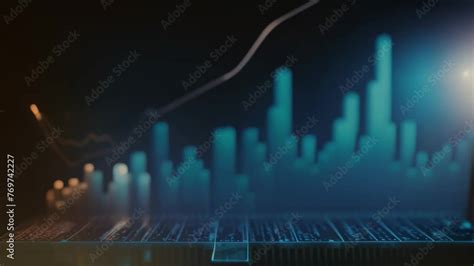 Abstract Bar Chart On Black Background Data Visualization Analysis Representation Statistics