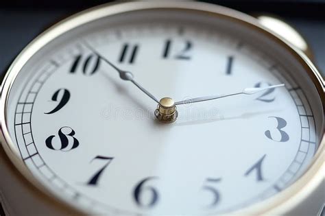 Close Up Of Elegant Analog Clock Showing The Time Precise Timekeeping Device Stock Illustration
