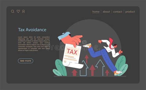 Tax Avoidance Web Banner Or Landing Page Dark Or Night Mode Financial