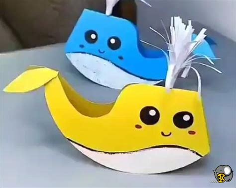 کاردستی خلاق ساخت دلفین نهنگ با کاغذ رنگی فیلو