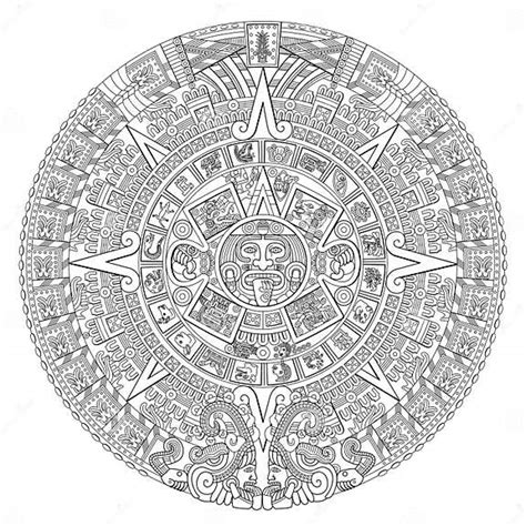 Aztec Sun Stone With The Solar Deity Tonatiuh And Year Of The Fifth Sun