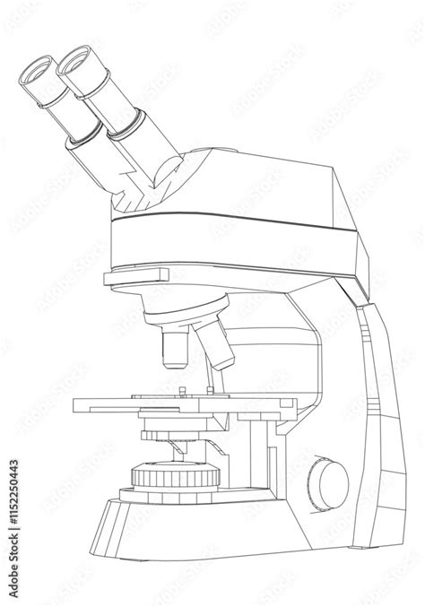 Continuous One Line Drawing Of Microscope Simple Illustration Of Microscope Laboratory Line Art