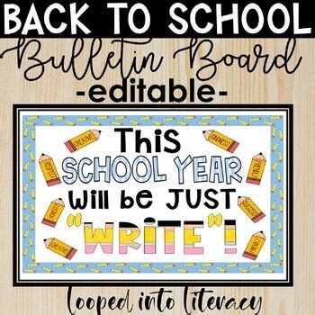 Back To School Bulletin Board Editable 2023 2024 Pencils Inspirational