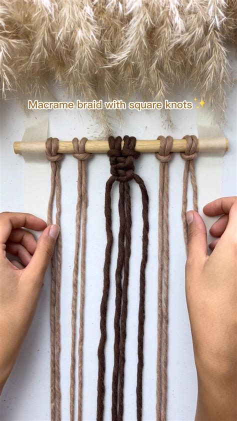 Macrame Braid With Square Knots Macrame Macrame Knot Macrame Design