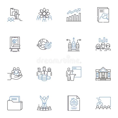 Strategic Partner Line Icons Collection Collaboration Alliance Partnership Synergy