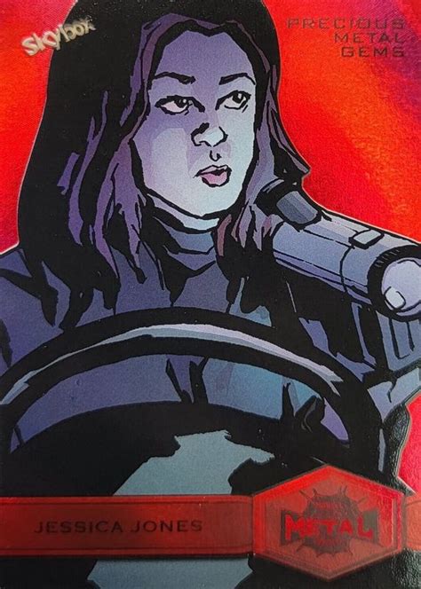 Jessica Jones 2021 Skybox Marvel Metal Universe Spider Man Precious Metal Gems Red High Series