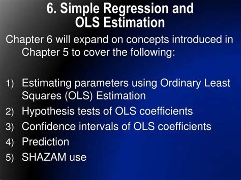 Ppt 6 Simple Regression And Ols Estimation Powerpoint Presentation