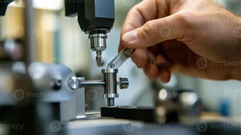 Engineer Using Precision Measuring Tool For Calibration And Quality