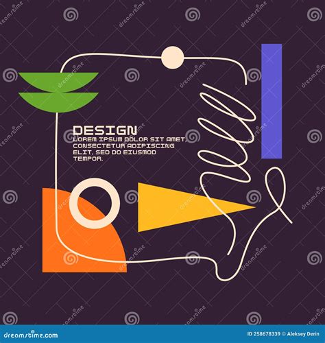 Modern Geometric Composition Of Various Shapes Illustration For Design Abstract Background In