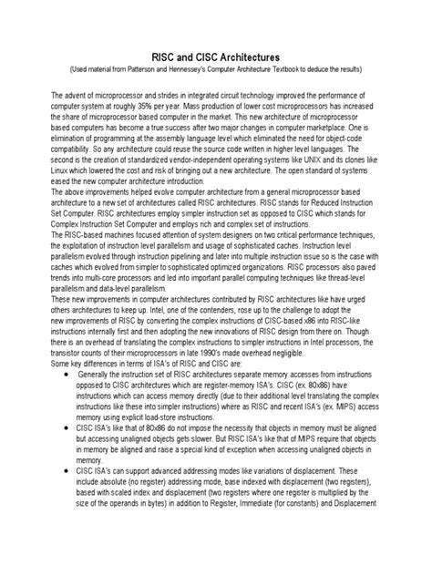 Risc Vs Cisc Pdf Microprocessor Parallel Computing