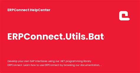 Erpconnectutilsbatchreturn Erpconnect Helpcenter