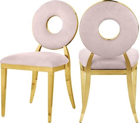 Carousel Blush Velvet Gold Dining Chair Avant Garde Furniture