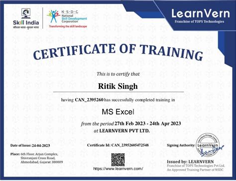 ritik singh on linkedin advanceexcel learnvern excelcertificate