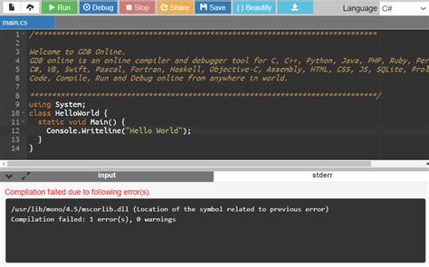 Why Does The Stderr For C Only Give Compilation Failed 1 Errors 0
