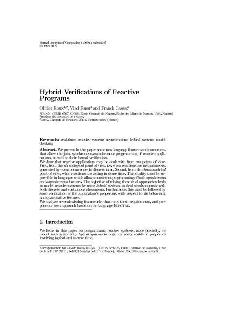 Pdf Hybrid Verification Of Reactive Systems
