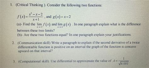 Solved Consider The Following Two Functions F X Chegg Com