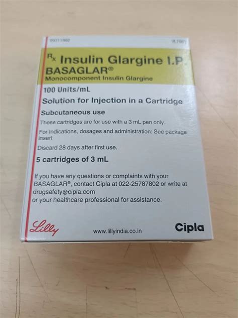 Basaglar Cart Insulin Glargine I P 300u Ml 3 Ml At Rs 620 Piece In Chennai