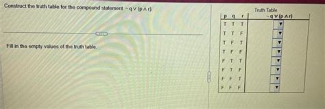 Solved Construct A Truth Table For The Following Statement Chegg