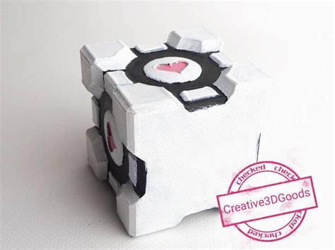 Companion Cube D Heart Cube Portal Game Cube Etsy