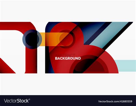 Geometric Primitives Lines Circles Abstract Vector Image