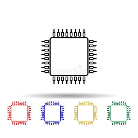 Cpu Multi Color Style Icon Simple Thin Line Outline Vector Of