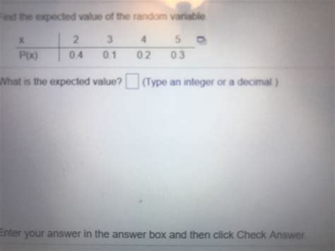 Solved Ind The Expected Value Of The Random Variable Px 04
