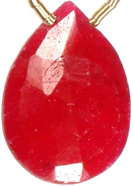 Faceted Ruby Briolette Price Per Piece Exotic India Art