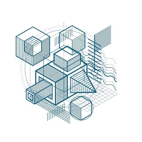 Premium Vector Abstract Design With 3d Linear Mesh Shapes And Figures