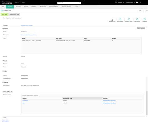 Business Glossary Interface