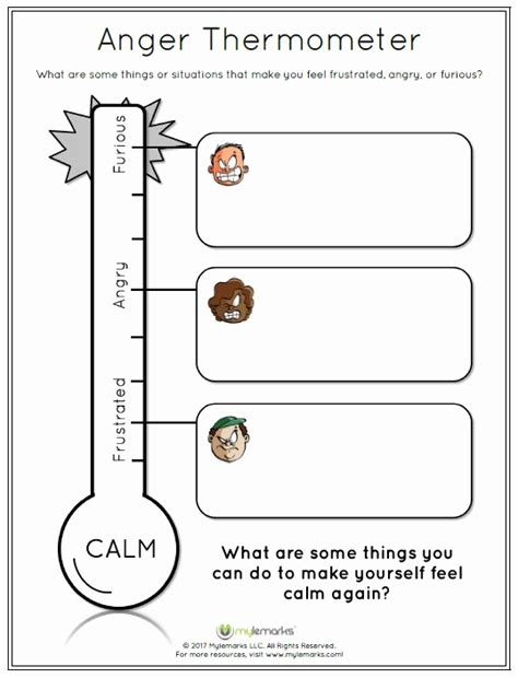 Anger Thermometer Free Printable