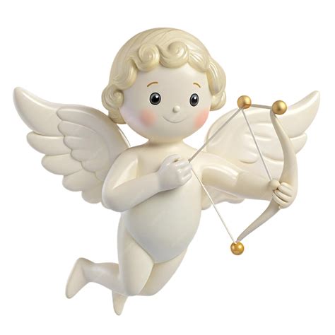 A White Angel With A Bow And Arrow In The Shape Of An Angel Premium