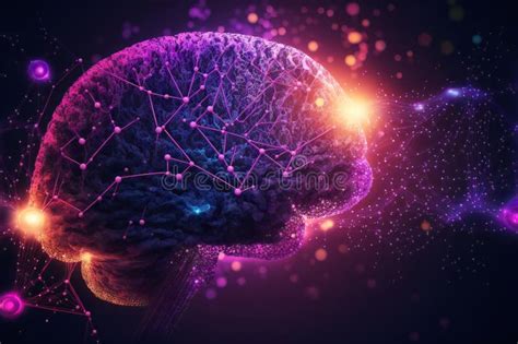 Neural Network 3d Illustration Big Data Technology Science Stock