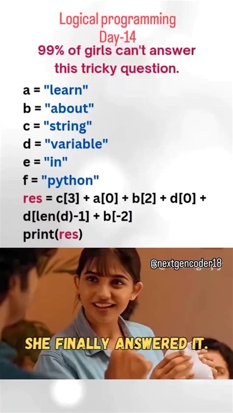nextgencoder18 comment your answer follow for more python