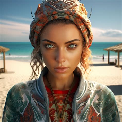 Premium Ai Image Exotic Beautiful Model Caucasian Woman Wearing