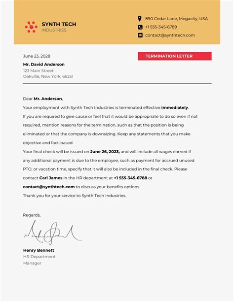 Simple Grey Termination Letter Venngage