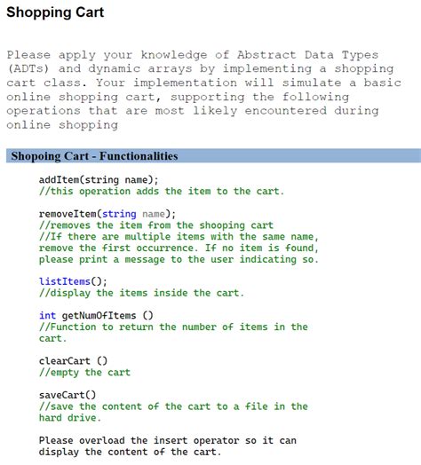 Solved Shopping CartPlease Apply Your Knowledge Of Abstract Chegg