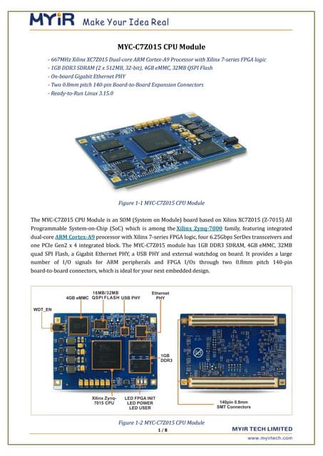 Myc Yf13x Cpu Module Stm32mp135 Based Som Pdf