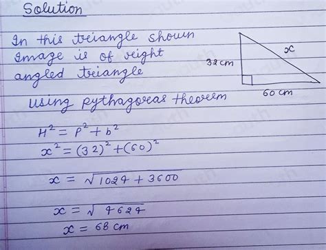 Solved 21 Use Pythagoras Theorem To Work Out The Value Of X Not Acc