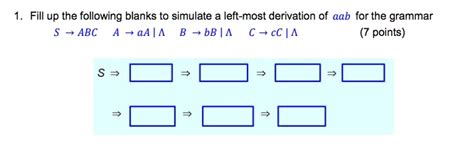 solved 1 fill up the following blanks to simulate a left most