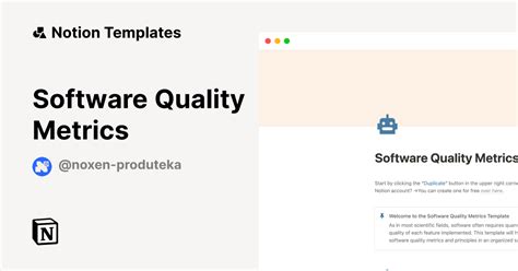 Software Quality Metrics Template Notion Marketplace