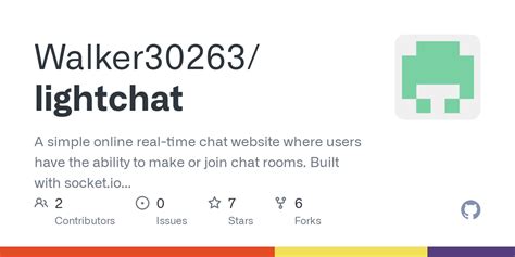 GitHub Walker Lightchat A Simple Online Real Time Chat Website Where Users Have The