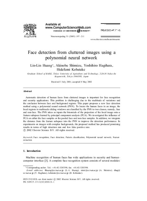 pdf face detection from cluttered images using a polynomial neural