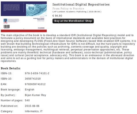 Pdf Institutional Digital Repositories From Policy To Practice