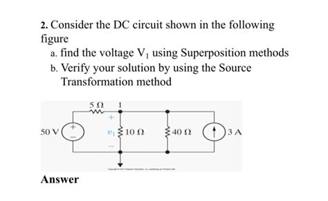 Solved 2 Consider The DC Circuit Shown In The Following Chegg Com